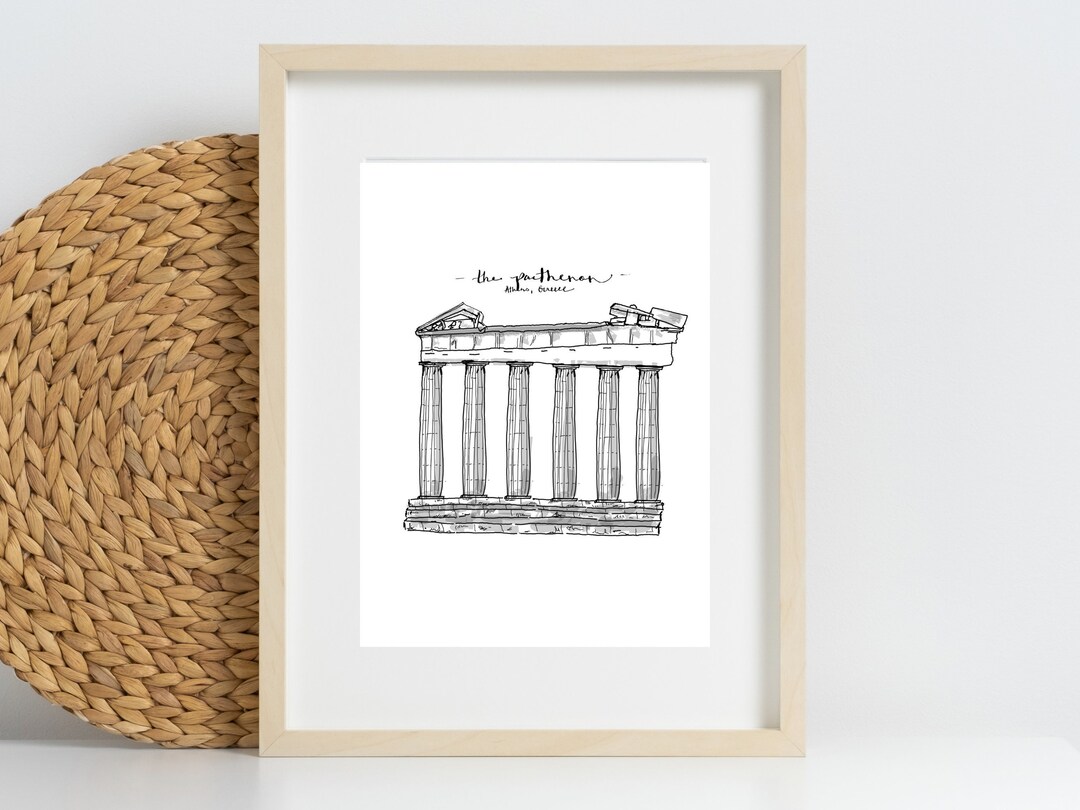The Parthenon, Athens, Greece Digital Art Print Drawing - Etsy