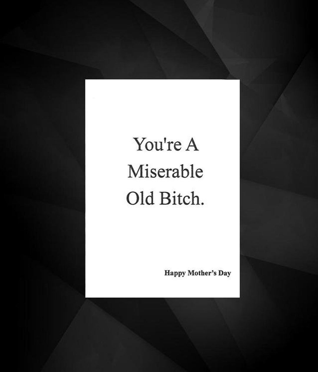 Mothers Day Card Funny Mothers Day Cards Banter Offensive Rude Handmade Greeting Card
