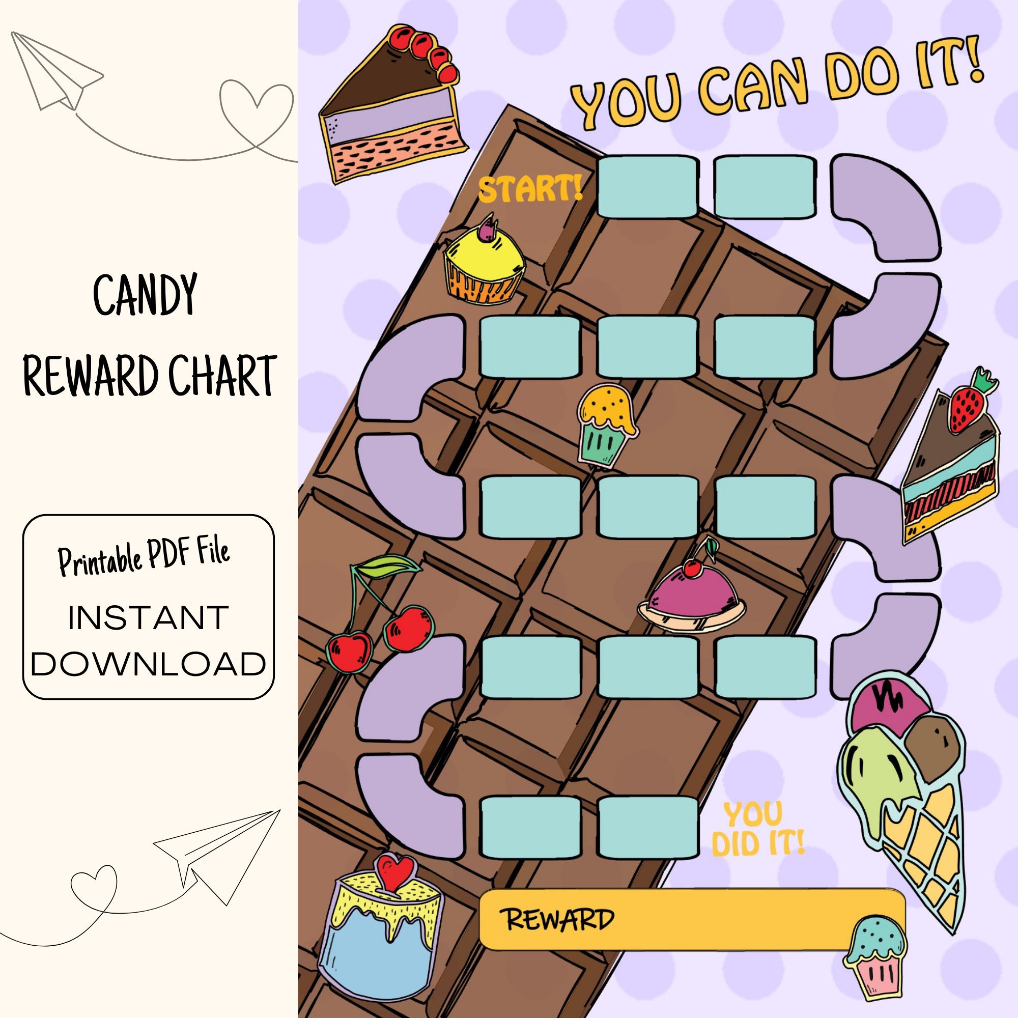 Candy Reward Chart Behavior Chart for Kids Printable Daily - Etsy