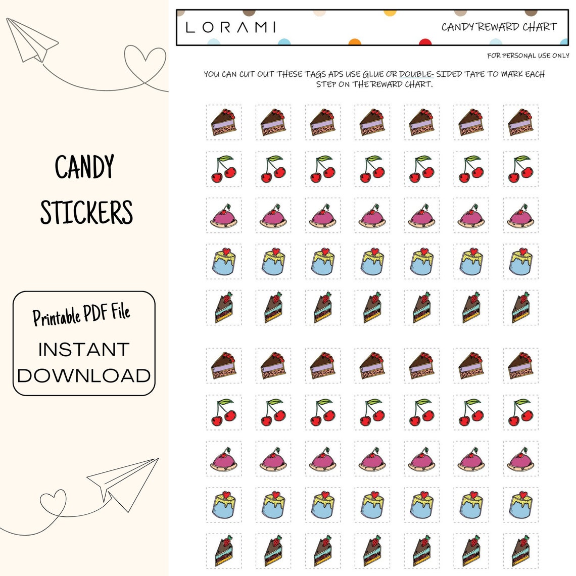 Candy Reward Chart Behavior Chart for Kids Printable Daily - Etsy