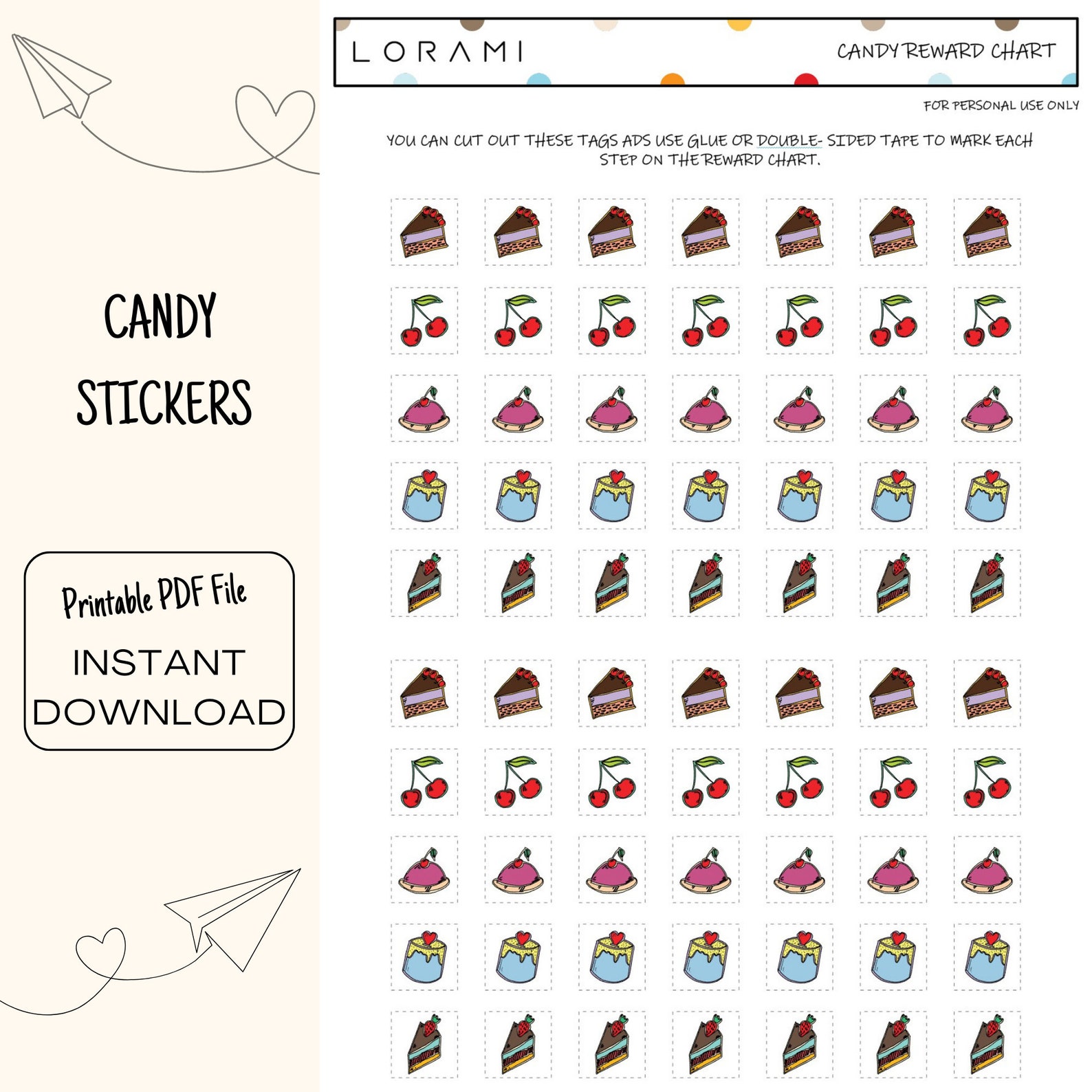 Candy Reward Chart Behavior Chart for Kids Printable Daily - Etsy