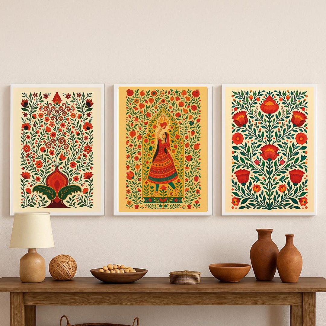 Indian Culture Art Print Set: Bollywood, Food, Countries (digital ...