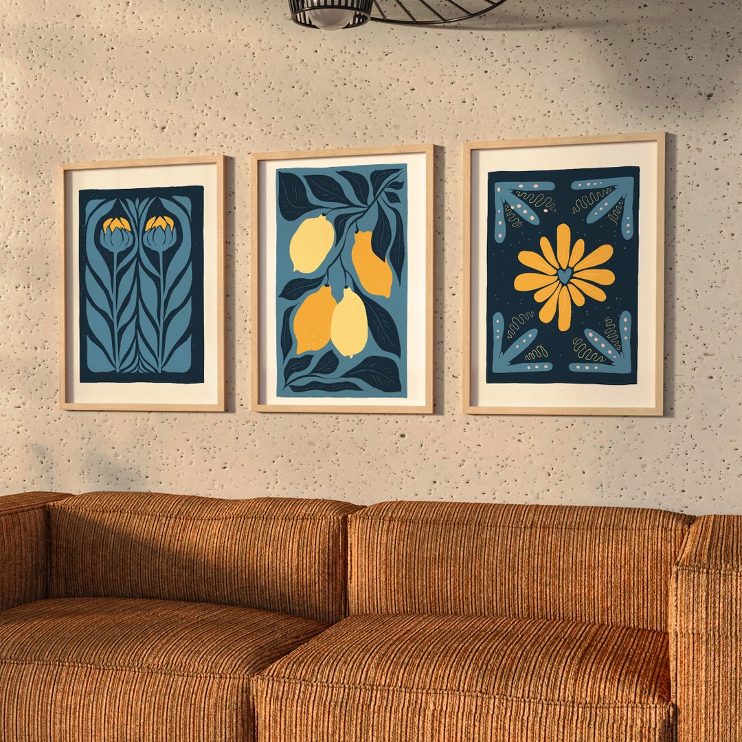 Flower Poster Set of 3, Floral Wall Art, Printable Wall Art, Flower ...