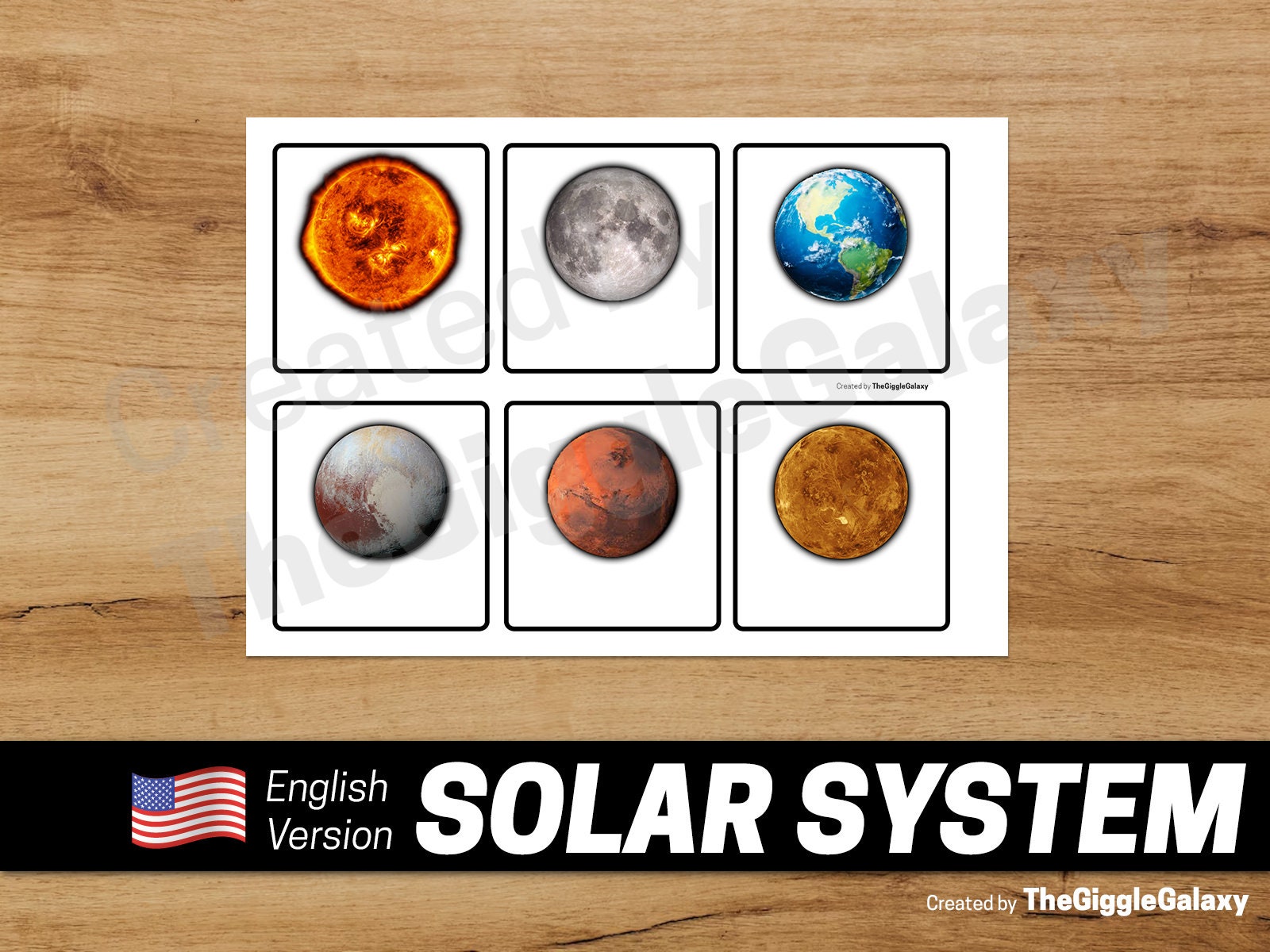 SOLAR SYSTEM Flash Cards 12 Montessori Cards Flash Cards - Etsy