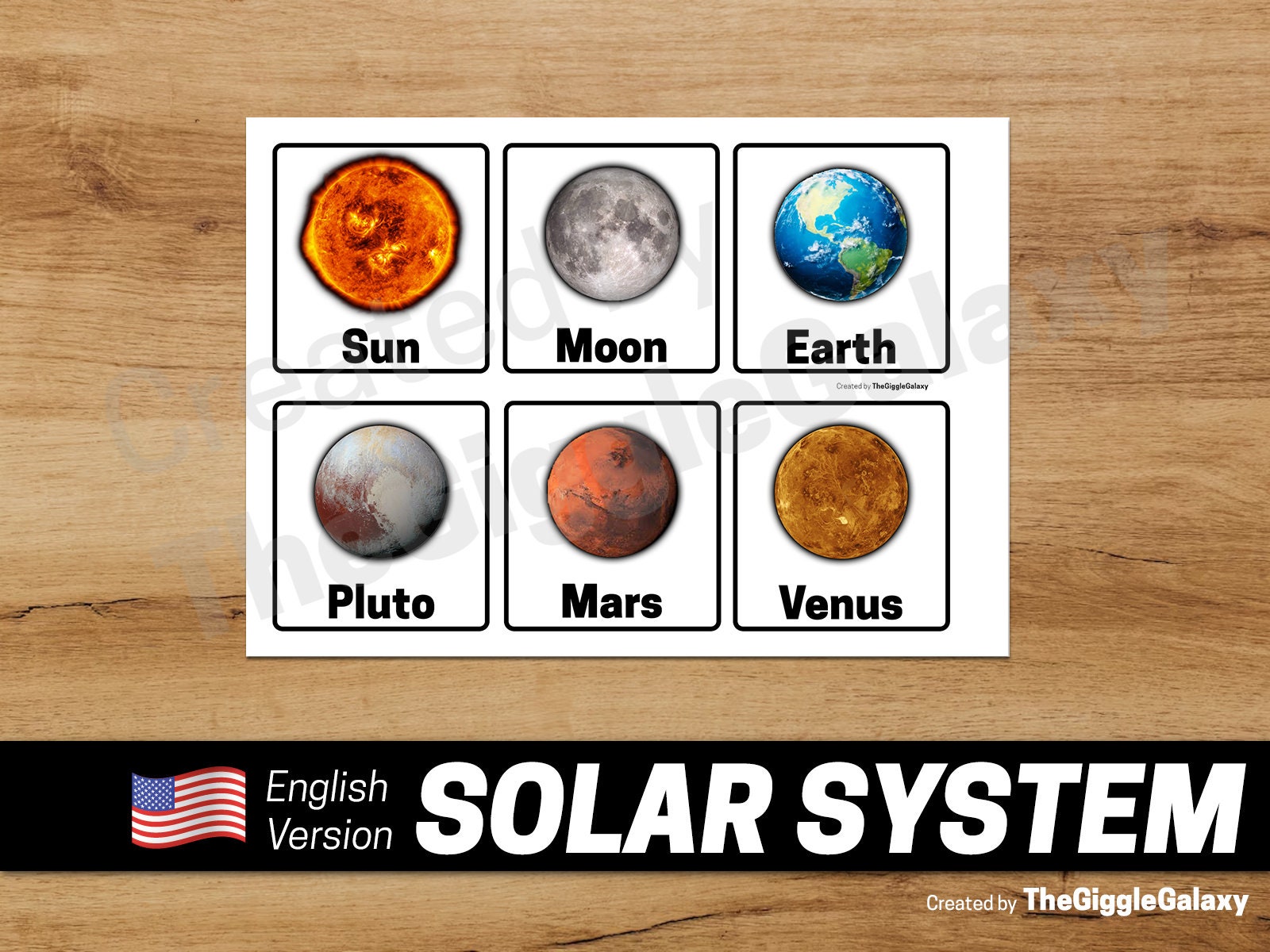 SOLAR SYSTEM Flash Cards 12 Montessori Cards Flash Cards - Etsy
