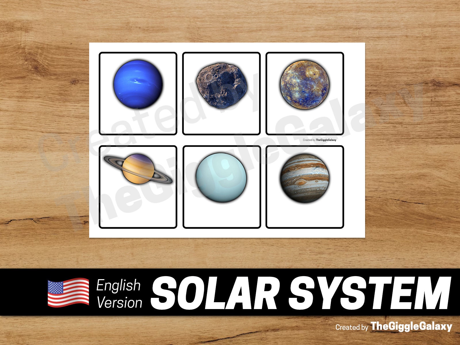 SOLAR SYSTEM Flash Cards 12 Montessori Cards Flash Cards - Etsy