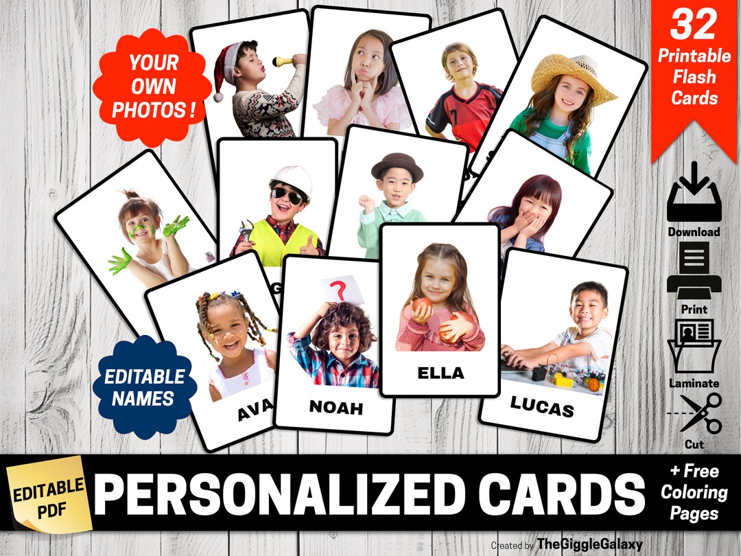 PERSONALIZED FLASH CARDS Custom Flash Cards Classroom Activity ...