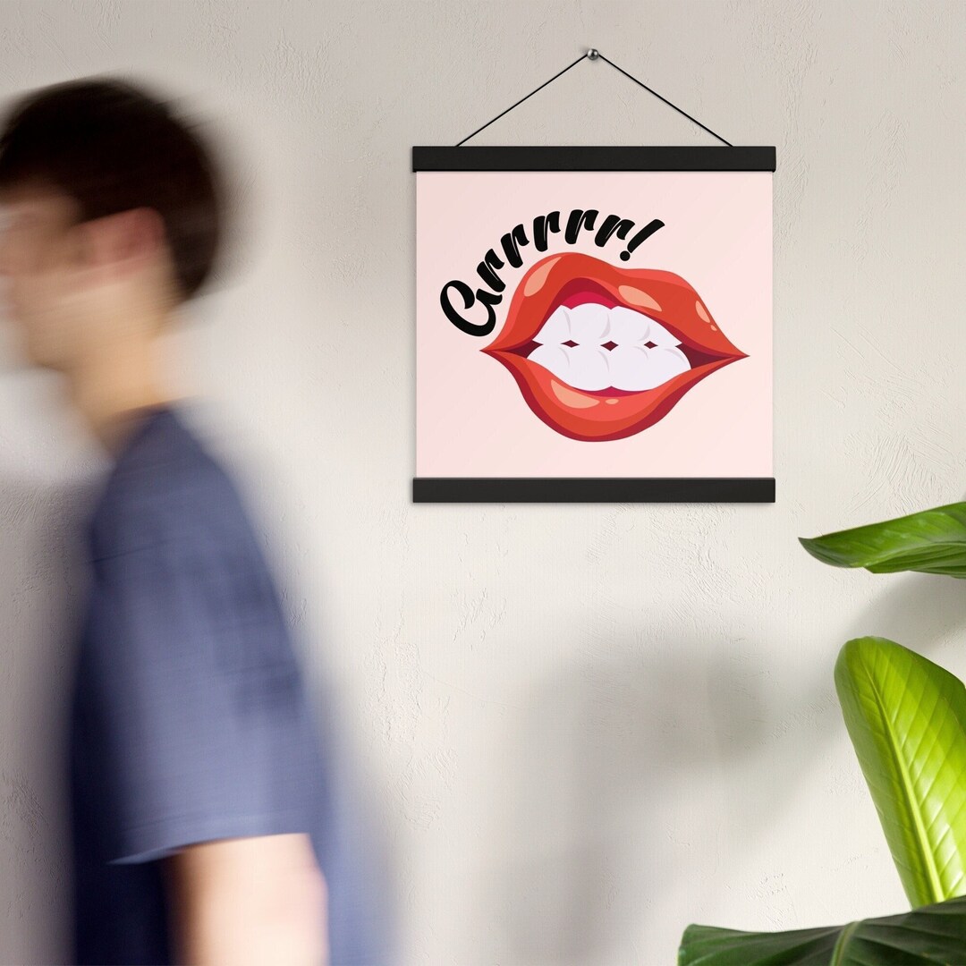 Strong Woman Roar Poster With Hangers, Feminist Gift, Pop Art Home ...