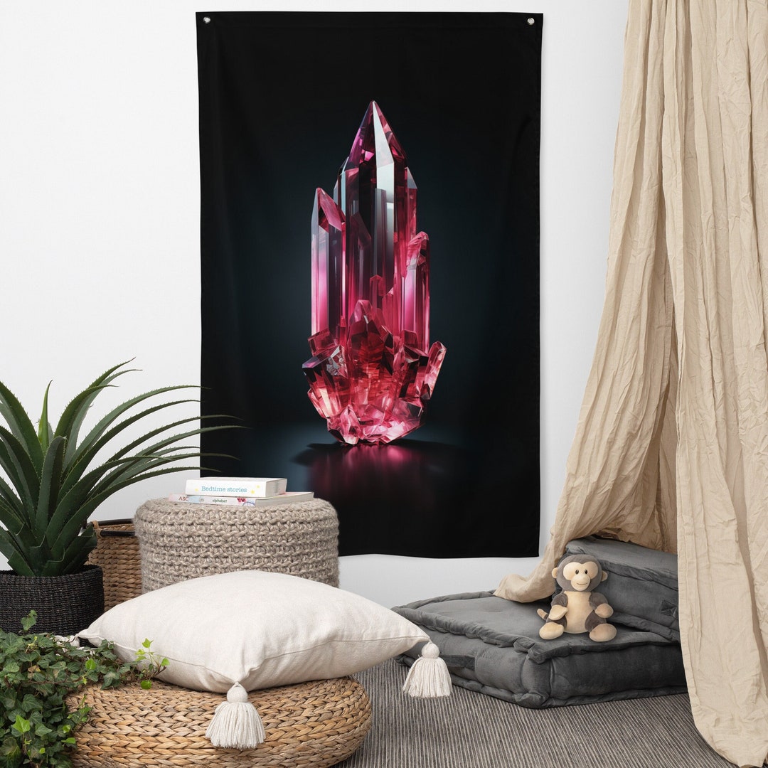 Rose Quartz Crystal Geode Flag, Peace, Harmony and Romance Crystal ...