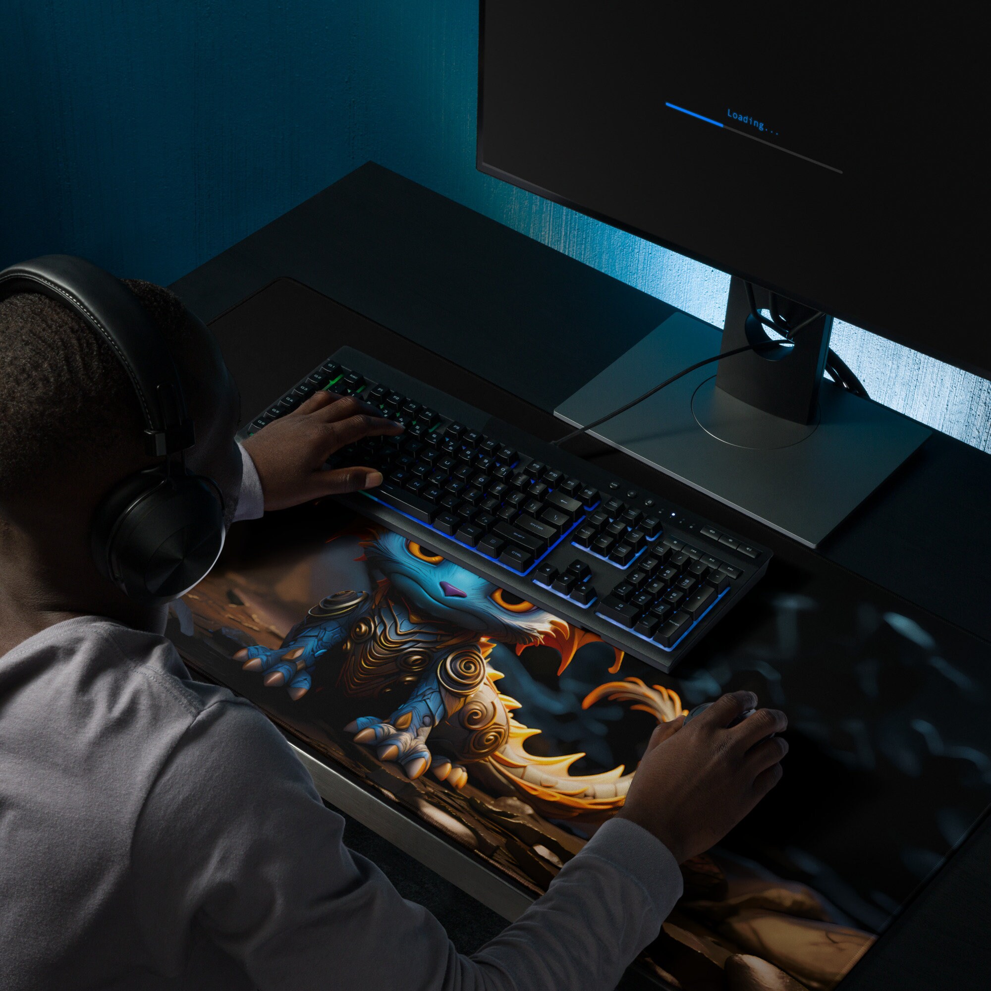 Chinese Lunar Year of the Cat Dragon Desk Mat, Fantasy Dragon Gaming ...