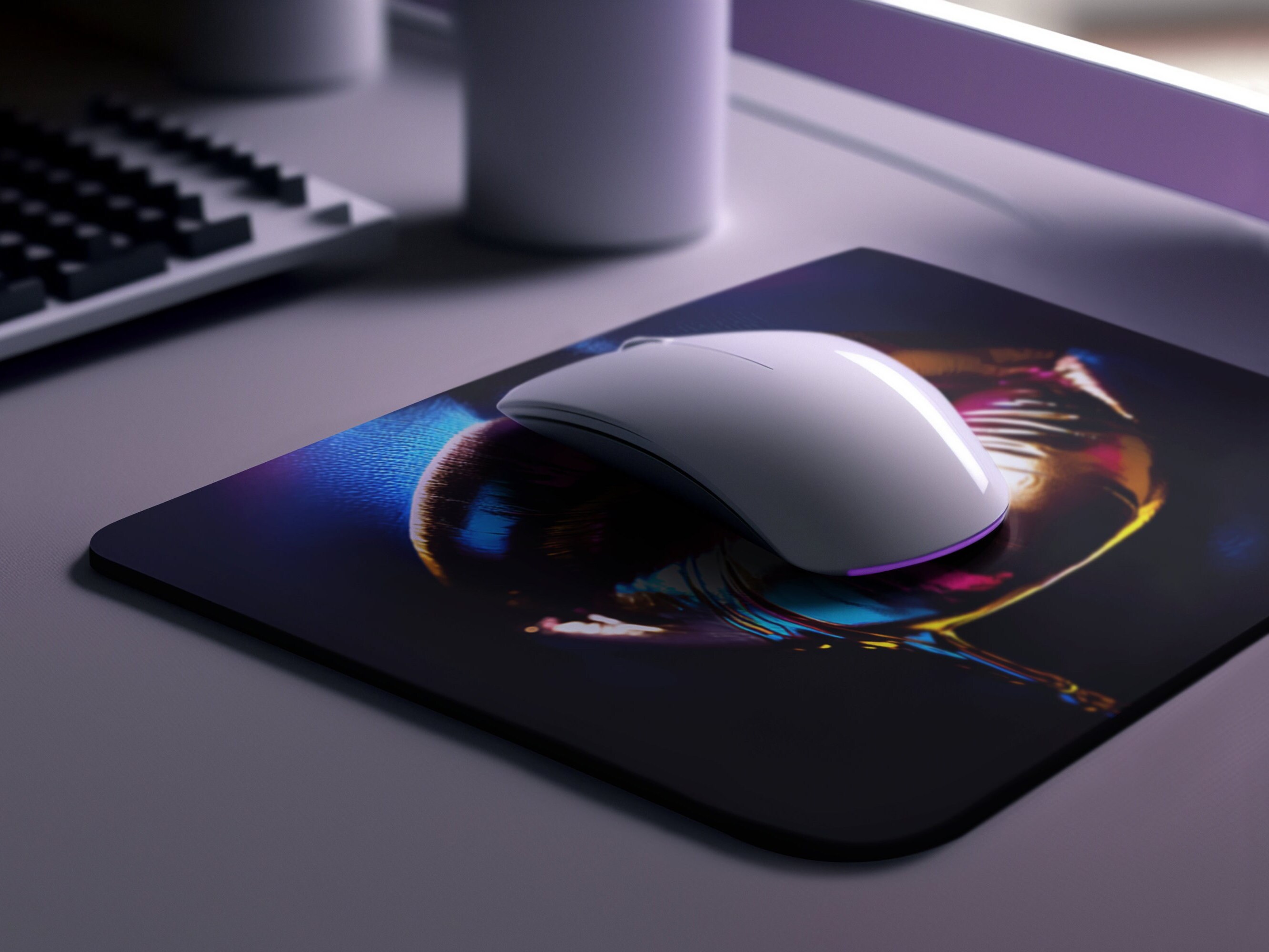 Holographic Glitter Lips Drip Mouse Pad, Drippy Lips Gift for Makeup ...