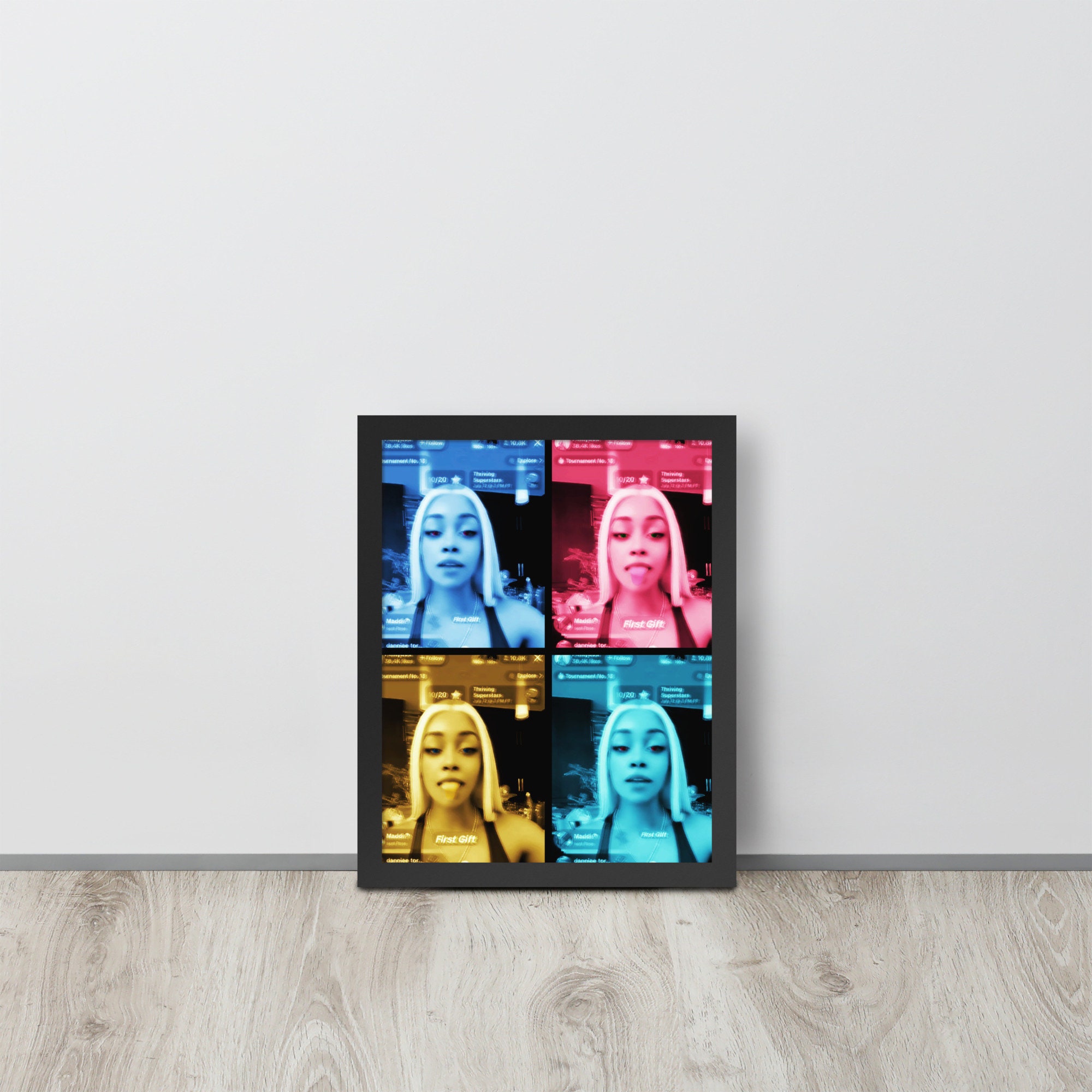 Tiktok Pinkydoll NPC Warhol Framed Photo Paper Poster, Yes Yes Yes ...