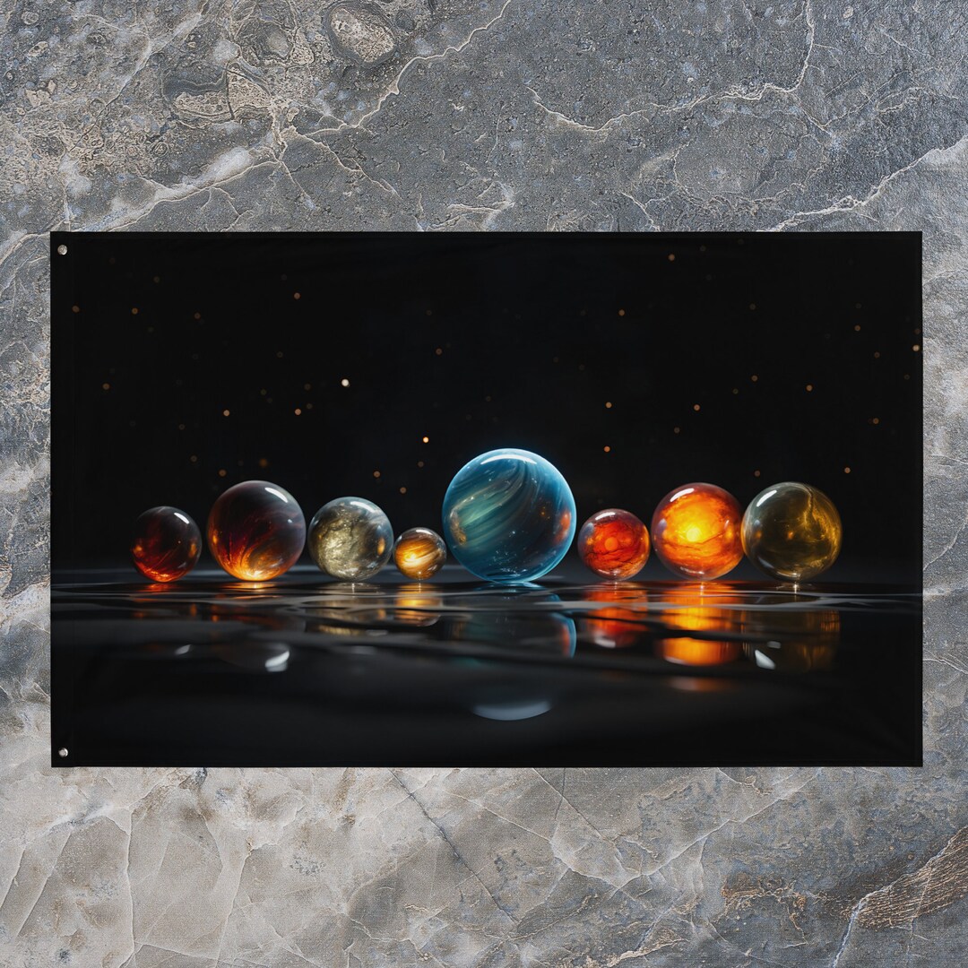Solar System From Shiny Marbles Model Flag, Dark Academia Aesthetic ...