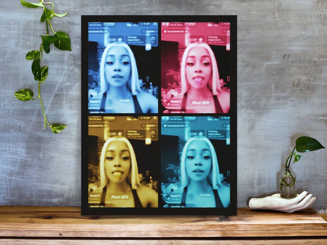 Tiktok Pinkydoll NPC Warhol Framed Photo Paper Poster, Yes Yes Yes ...