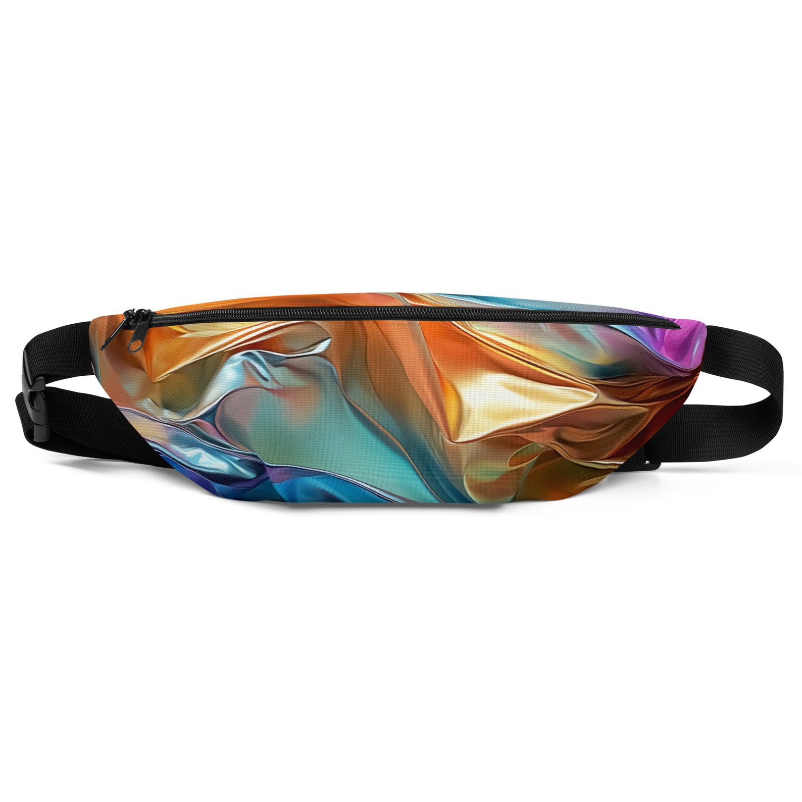 Liquid Metal Glow Fanny Pack, Shining Aluminum 80s 90s Vibe Retro Bag ...