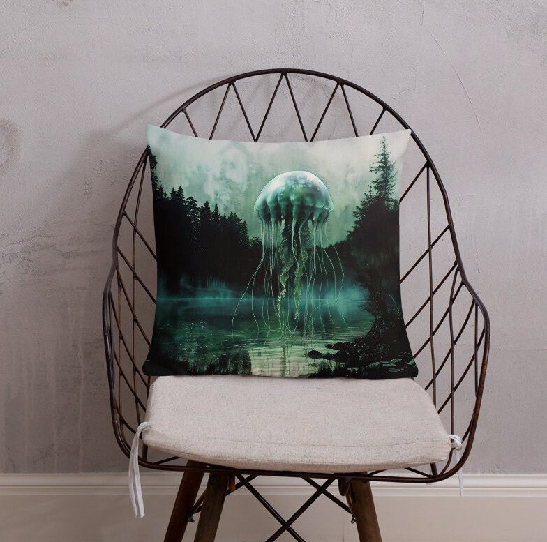 Swamp Jellyfish Horror Movie Pillow, Spooky Halloween Cushion, Goth ...