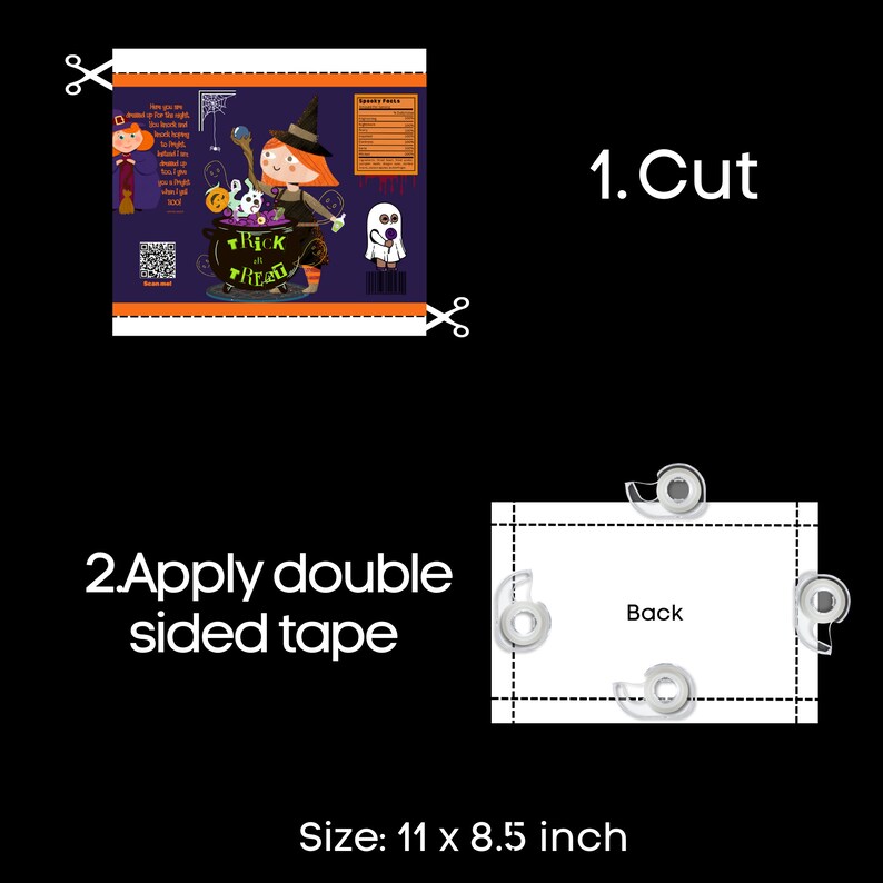 Trick or Treat Crisp Bag CANVA Template Editable, Halloween Trick or ...