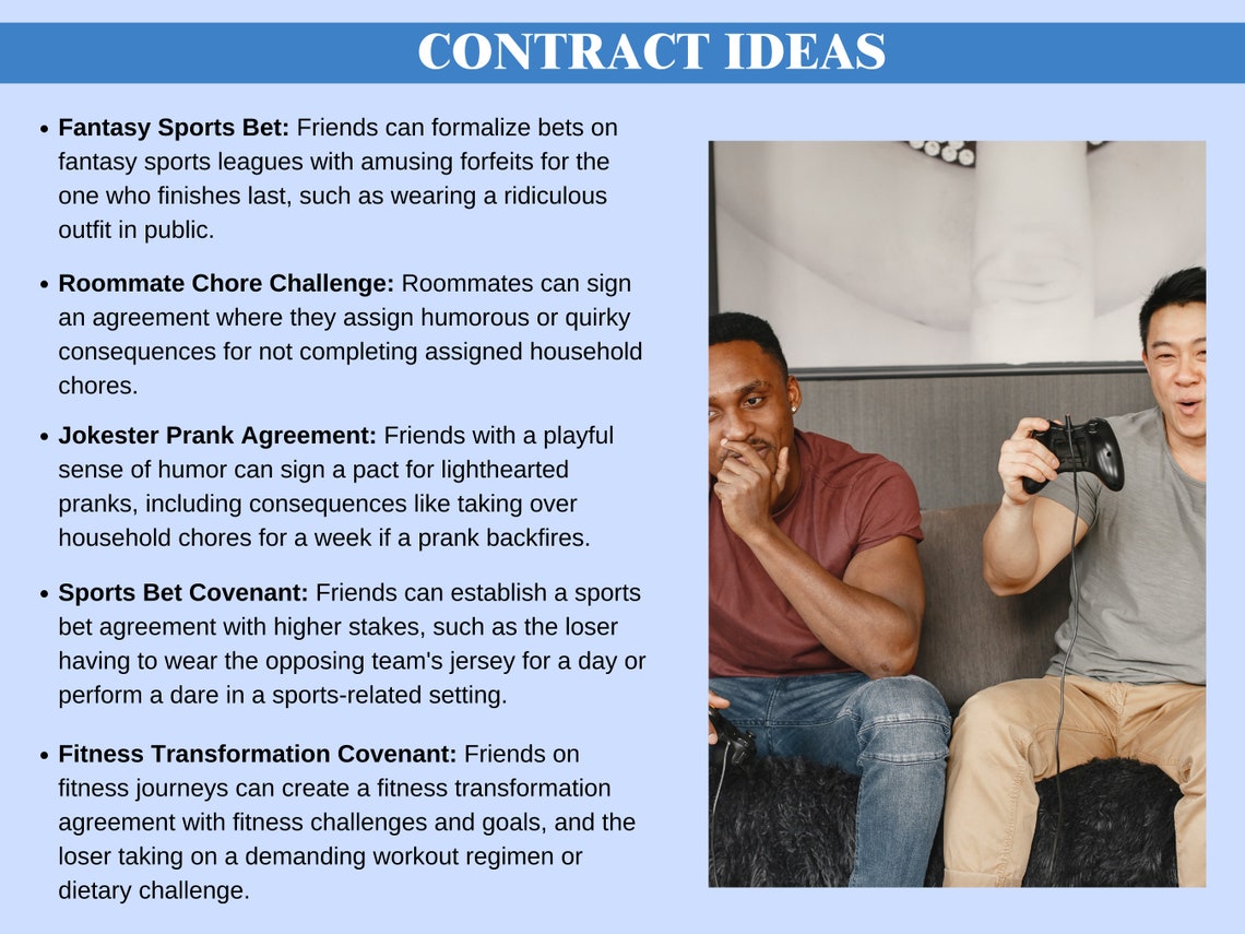 Personalized Contract Template for Friends - Fun Contract - Best ...