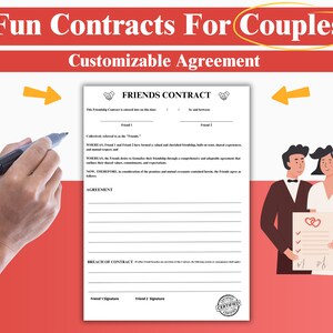 Personalized Contract Template for Couples - Customizable Couples ...