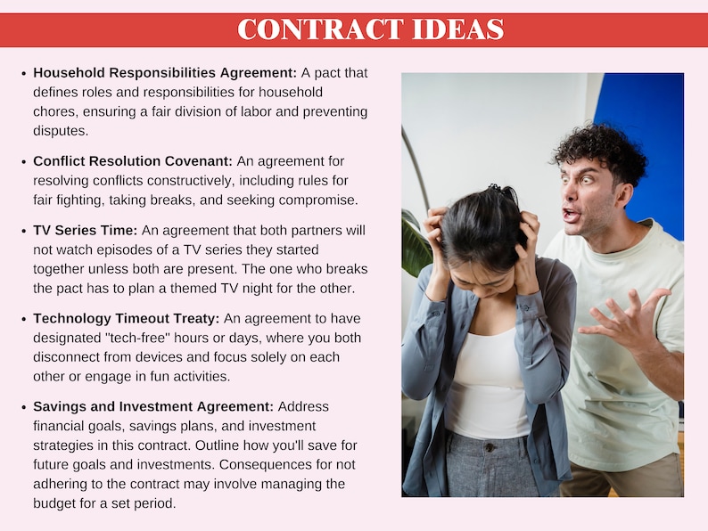 Personalized Contract Template for Couples - Customizable Couples ...