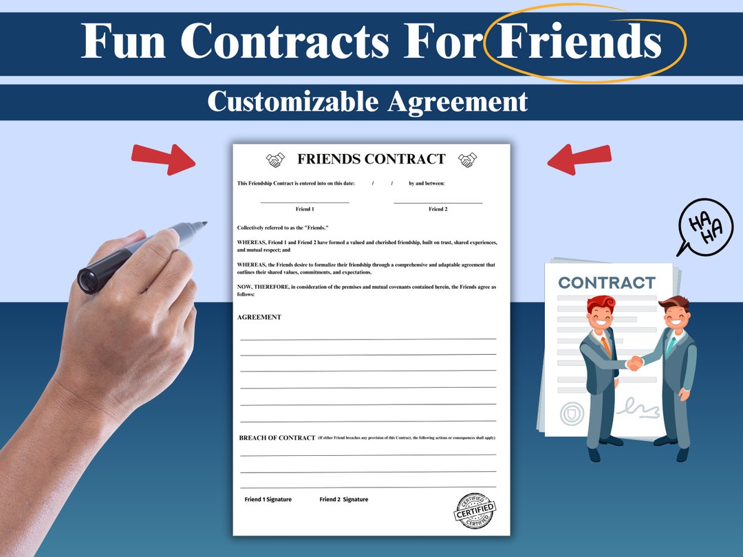 Personalized Contract Template for Friends - Fun Contract - Best ...