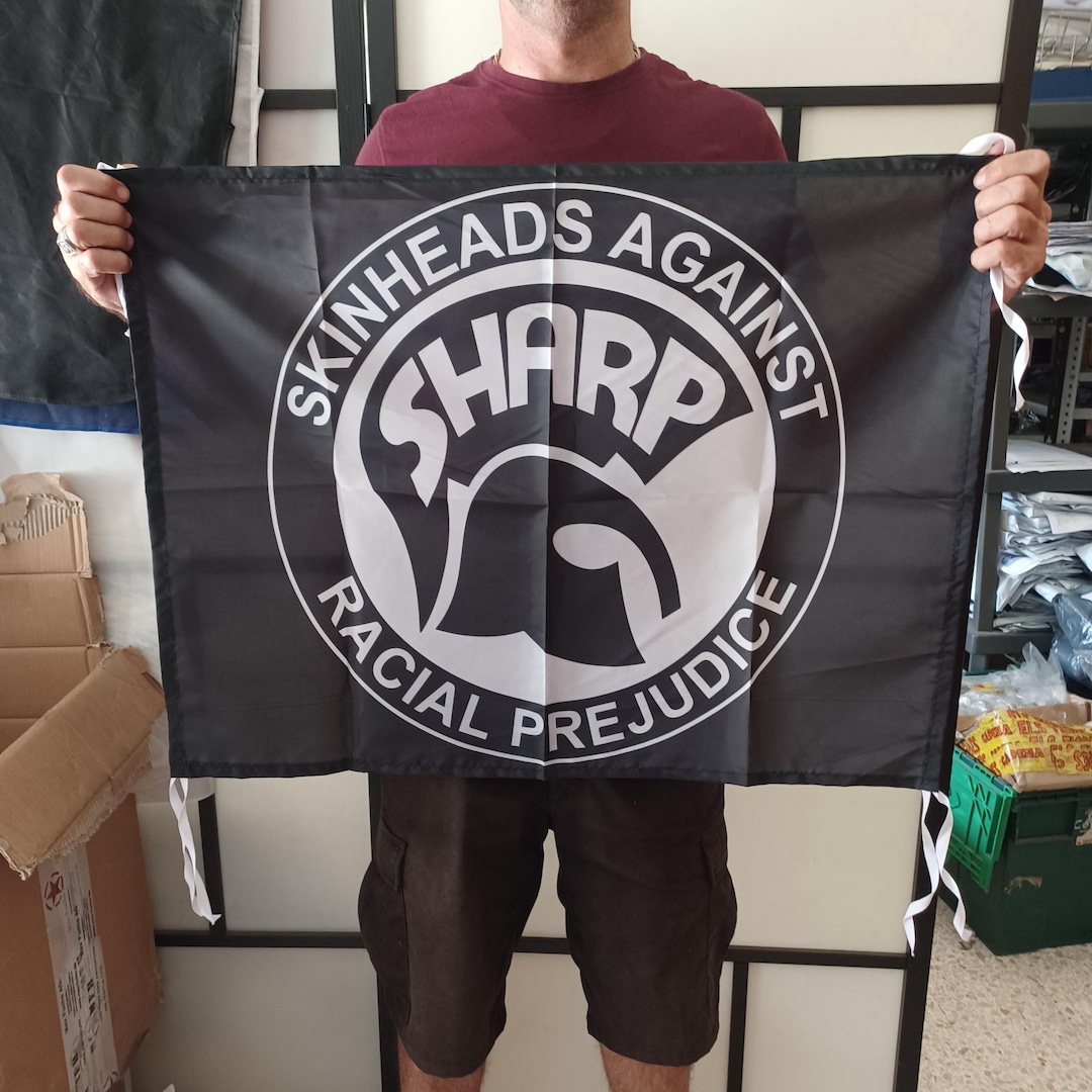 Flag Logo SHARP Skinheads Against Racial Prejudice, Original Skinhead Antiracist, Gegen Nazis ...