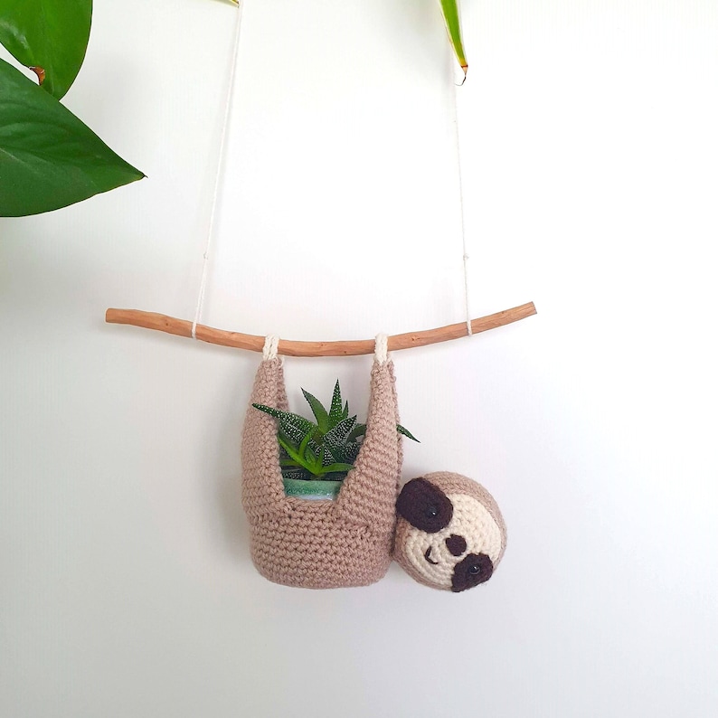 Sloth Plant Hanger - Crochet Pattern - Ceesie's Crochet - Etsy