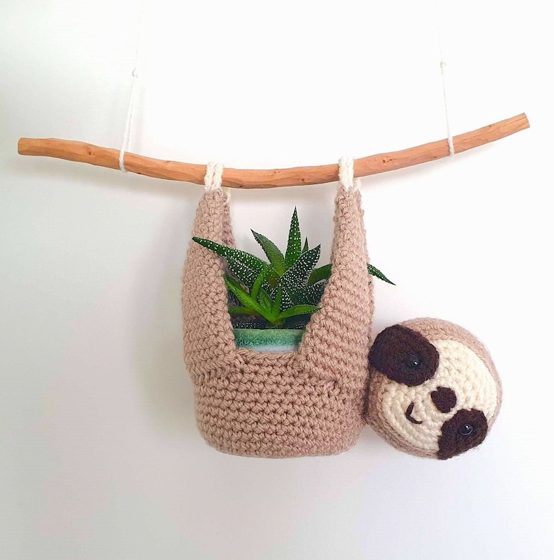 Sloth Plant Hanger - Crochet Pattern - Ceesie's Crochet - Etsy