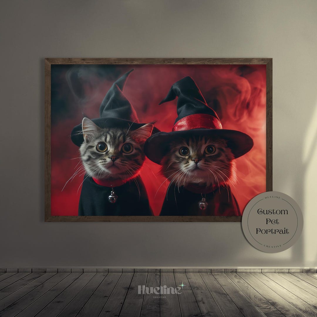 Custom Duo Gothic Pet Portrait From Photo Perfect Birthday Pet Gift ...