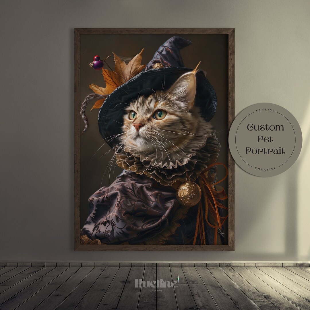 Custom Gothic Pet Portrait From Photo Perfect Halloween Pet Gift Dark ...
