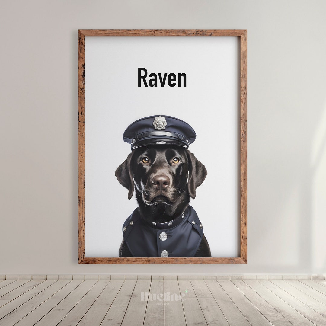 Custom Pet Portrait, Police Dog Art, Personalized Gift - Etsy