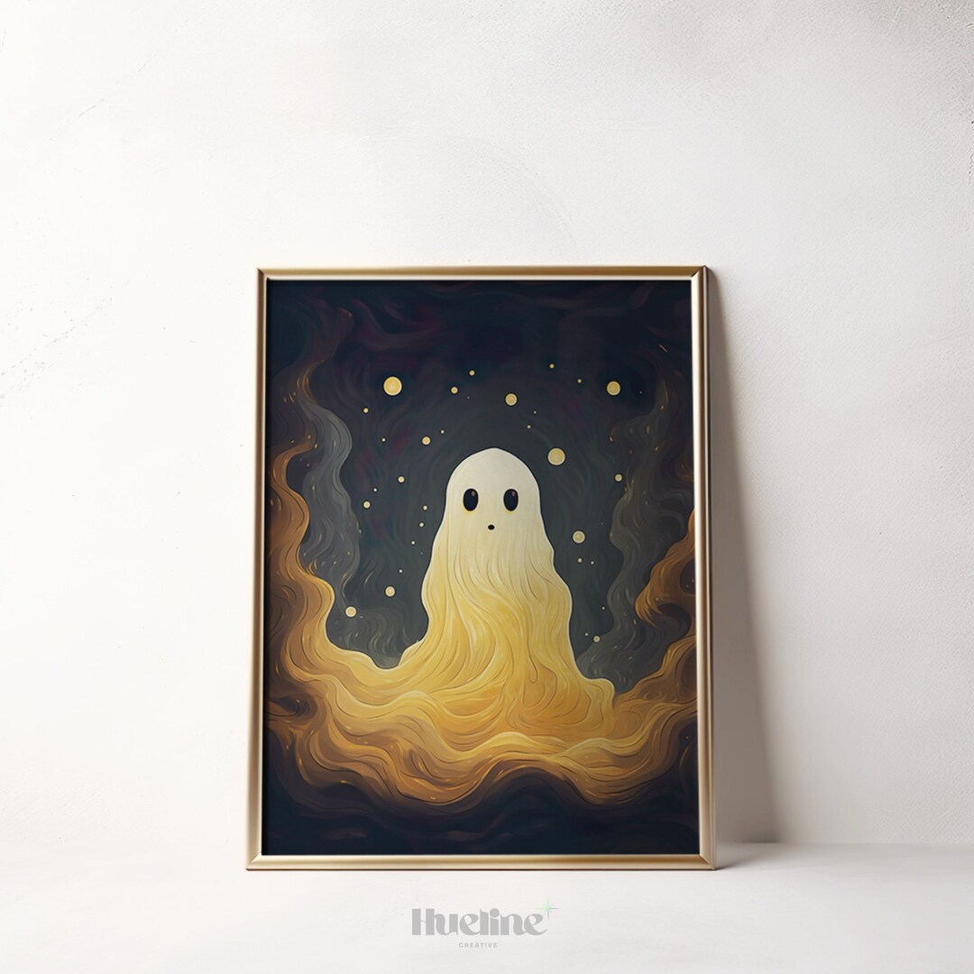 Cute Ghost Halloween Art Print Halloween Printable Wall Art - Etsy