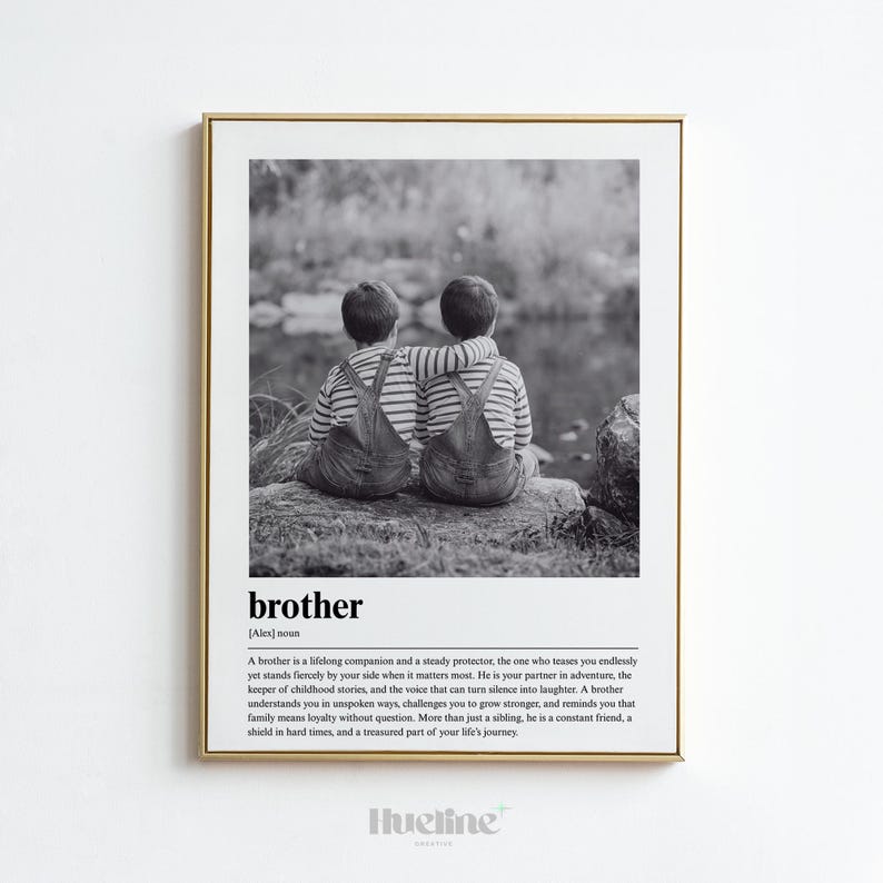 Custom Brother Photo Print | Personalized Sibling Definition Poster ...