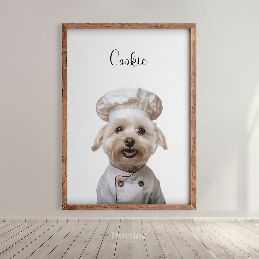 Custom Pet Chef Portrait: Unique Personalized Pet Painting Gift - Etsy