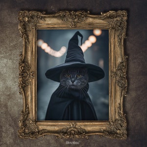 Custom Witch Pet Portrait From Photo Perfect Gothic Gift Dark Pet Gift ...