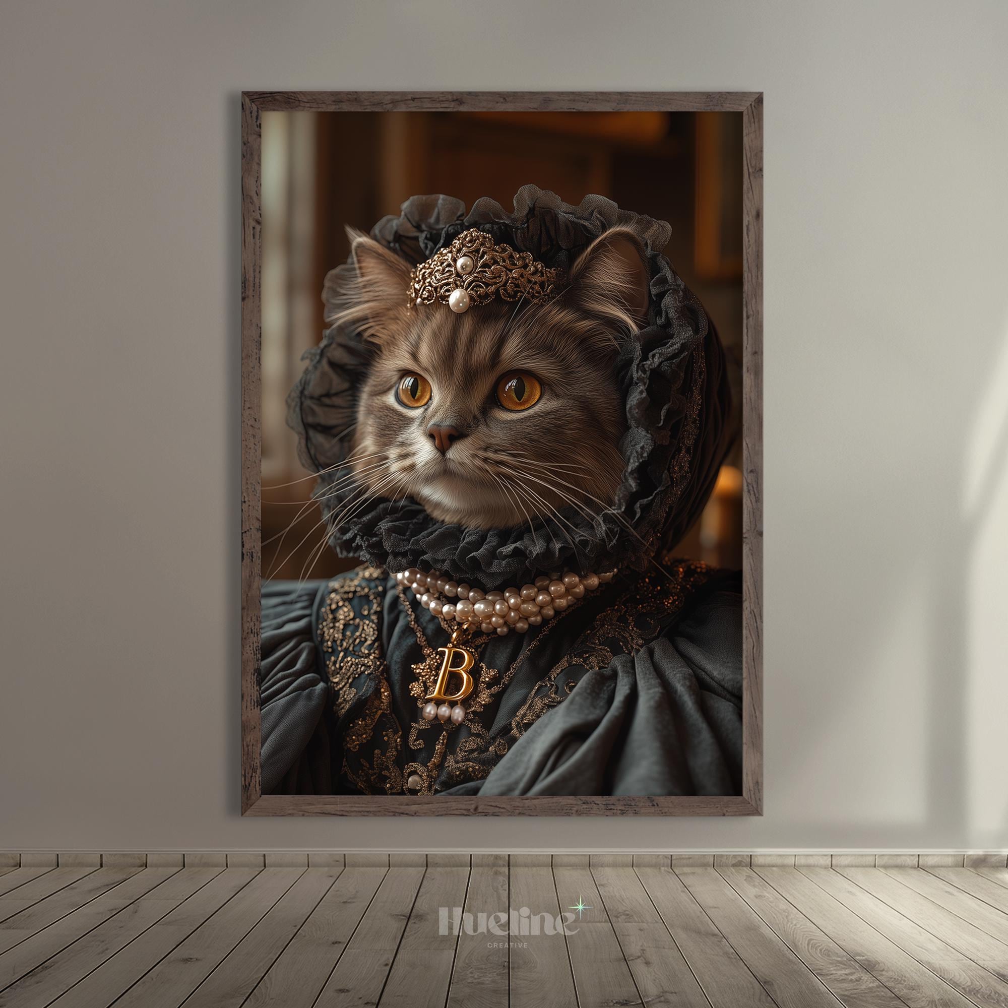 Custom Royal Tudor Cat Portrait: Personalized Pet Art, Digital, Canvas ...