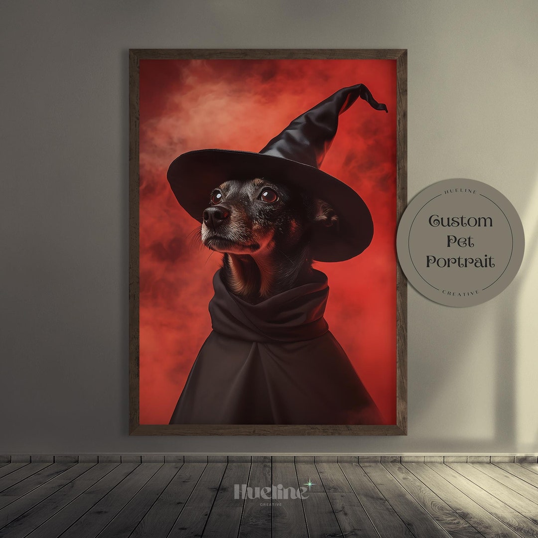 Custom Gothic Pet Portrait From Photo Perfect Halloween Pet Gift Dark ...
