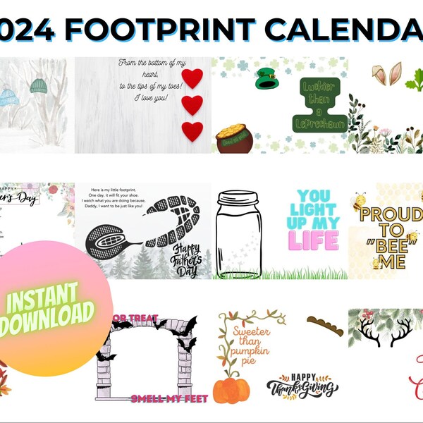 Hand and Footprint 2024 Calendar - Etsy