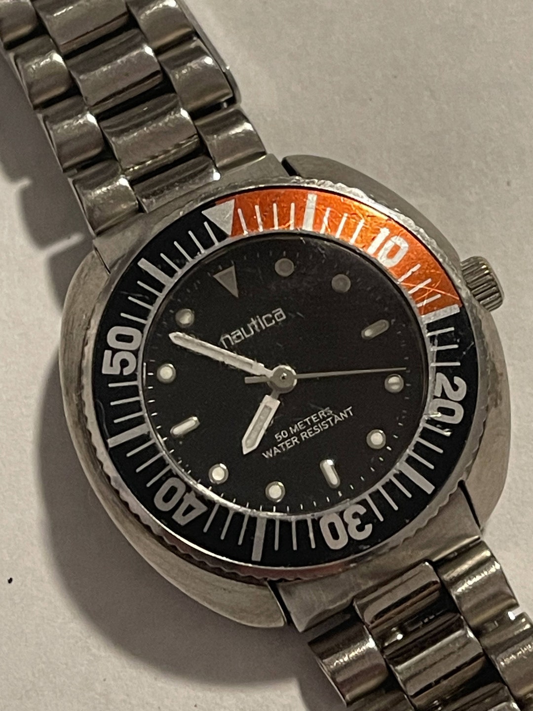 Nautica Ladies Dive Watch 30m Water Resistant Black and Red Rotating ...