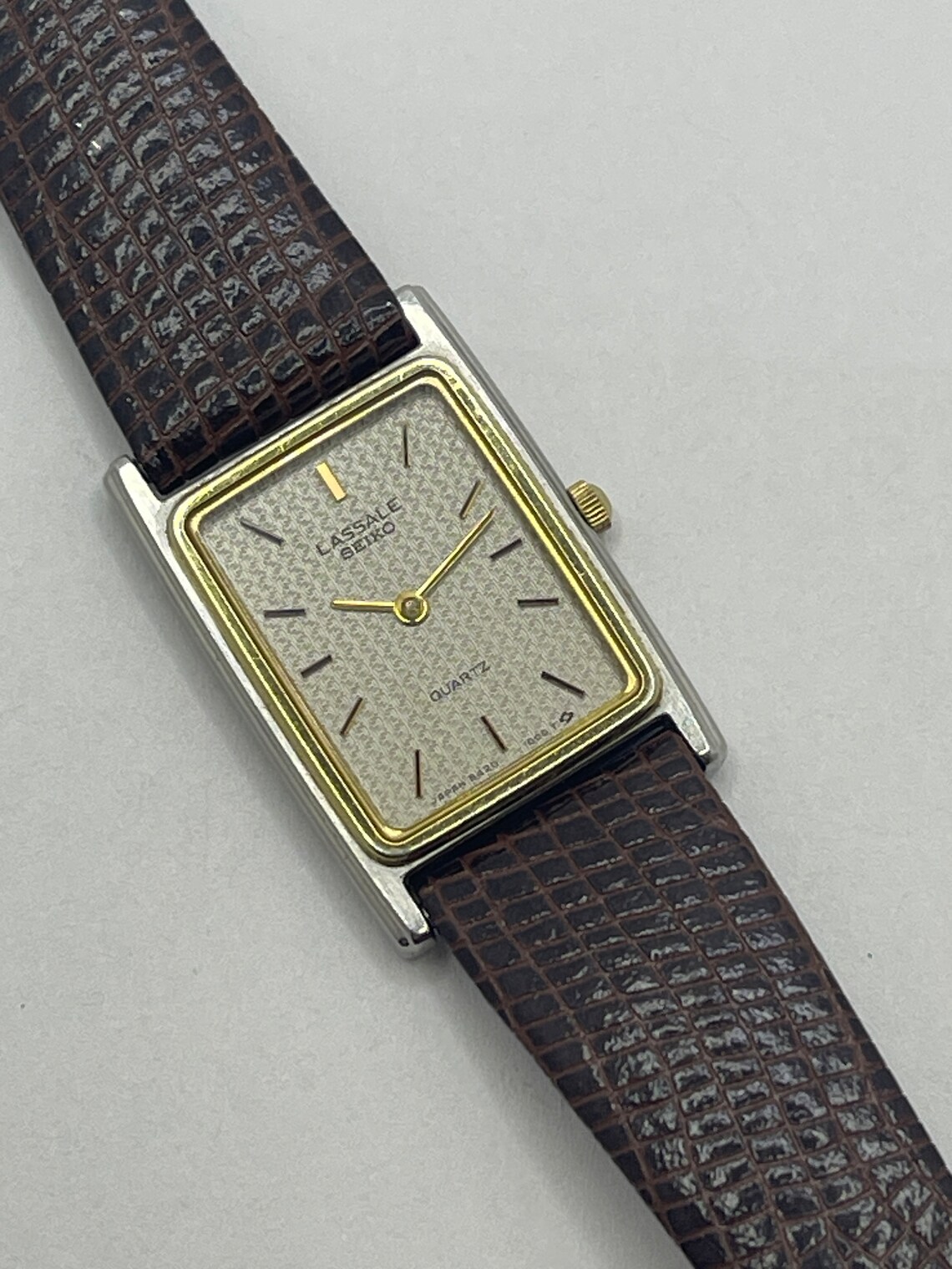 1980's Ladies Lassale Seiko Tank Cocktail Mechanical Watch Plate Brown ...