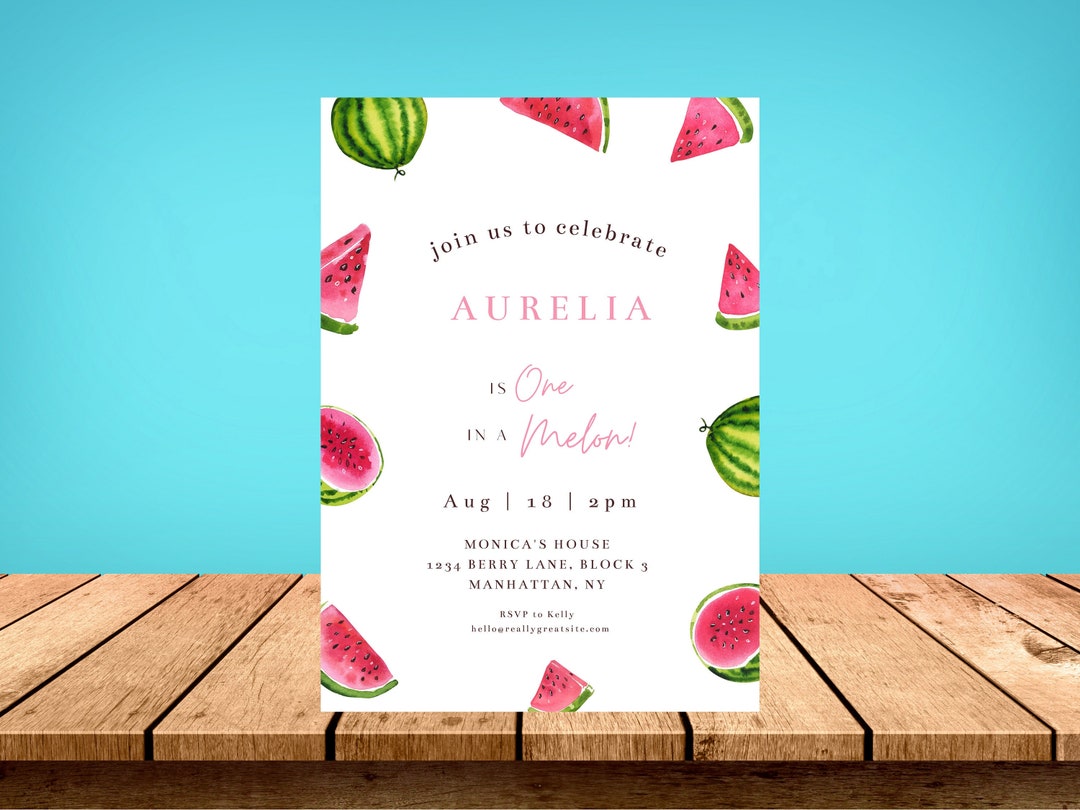 Watermelon Invitation, Fruit Birthday Party, Tutti Frutti Invite ...