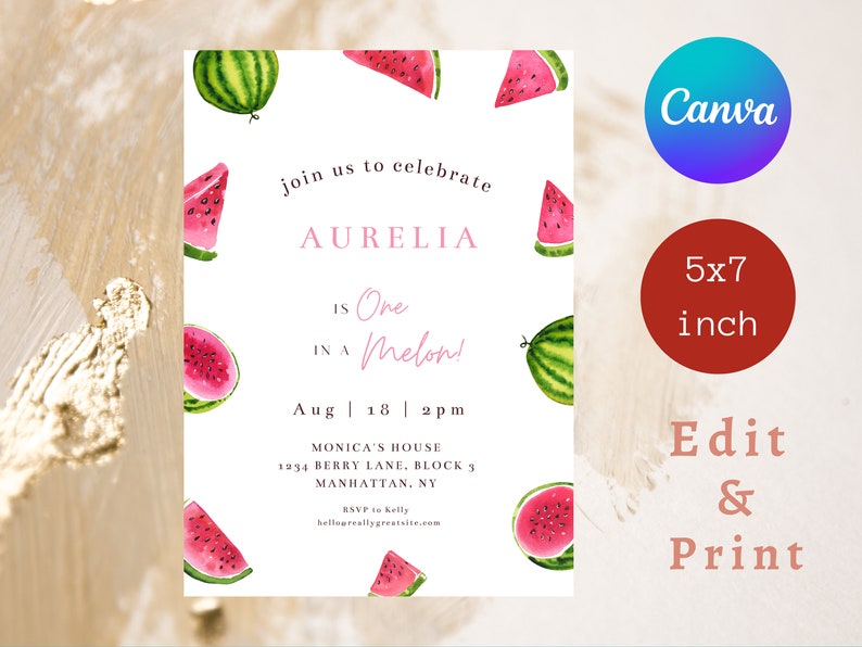 Watermelon Invitation, Fruit Birthday Party, Tutti Frutti Invite ...