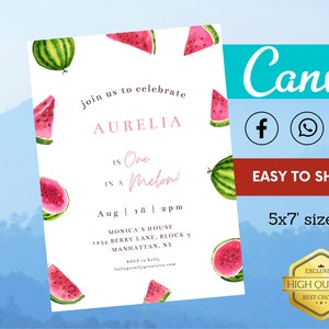 Watermelon Invitation, Fruit Birthday Party, Tutti Frutti Invite ...