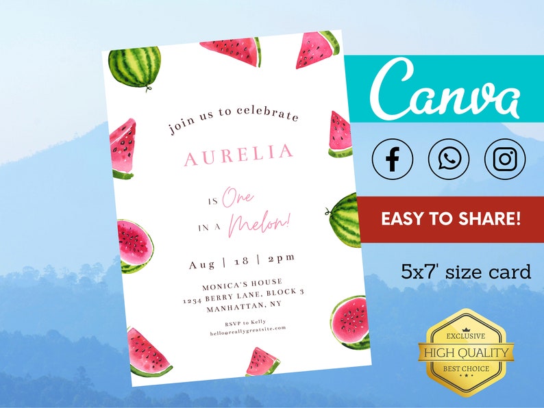 Watermelon Invitation, Fruit Birthday Party, Tutti Frutti Invite ...
