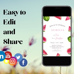 Watermelon Invitation, Fruit Birthday Party, Tutti Frutti Invite ...