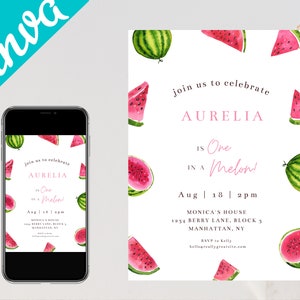 Watermelon Invitation, Fruit Birthday Party, Tutti Frutti Invite ...