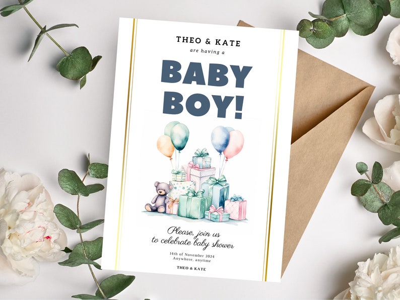 Pastel Watercolor Babyshower Invitation/ Celebration/ Boho - Etsy
