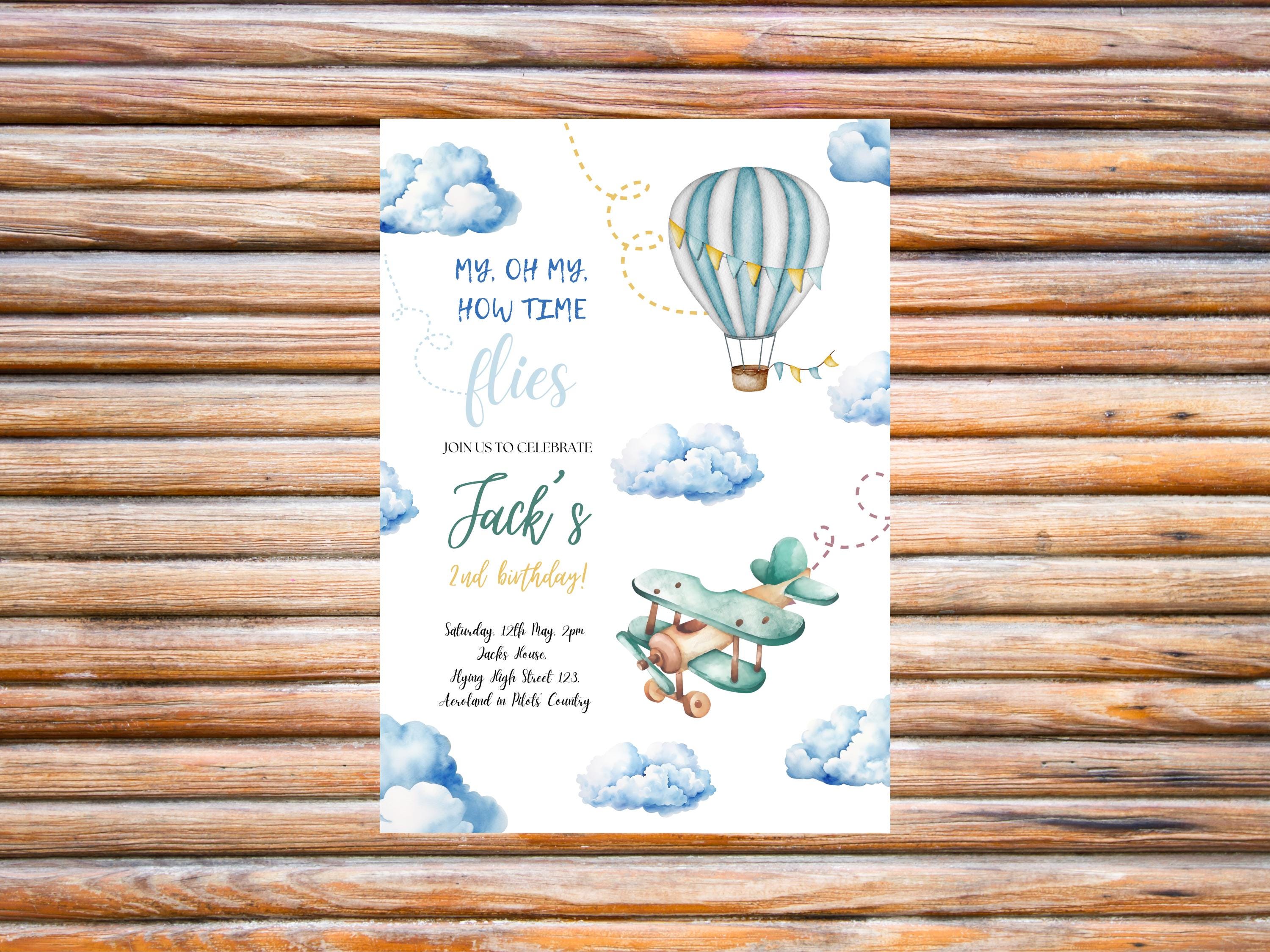 Airplane First Birthday Invitation Editable, Airplane Party, Plane ...