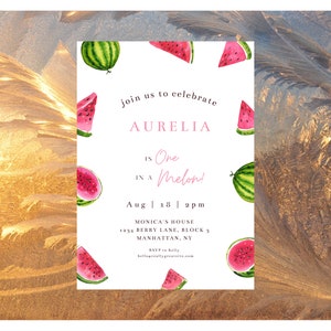 Watermelon Invitation, Fruit Birthday Party, Tutti Frutti Invite ...