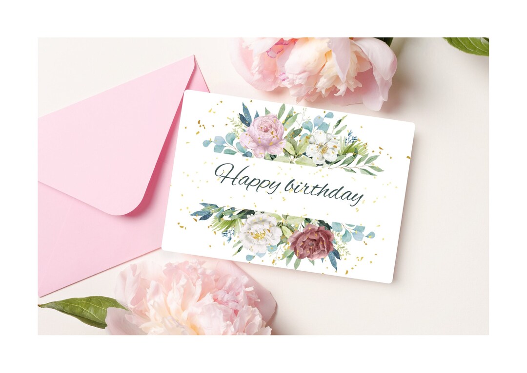 Birthday Card Template Canvas / Printable Instant Card / Colorful ...